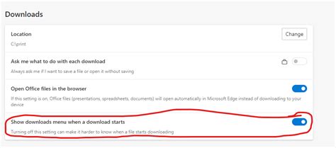 Javascript Microsoft Edge Show Downloads Menu When A Download Starts