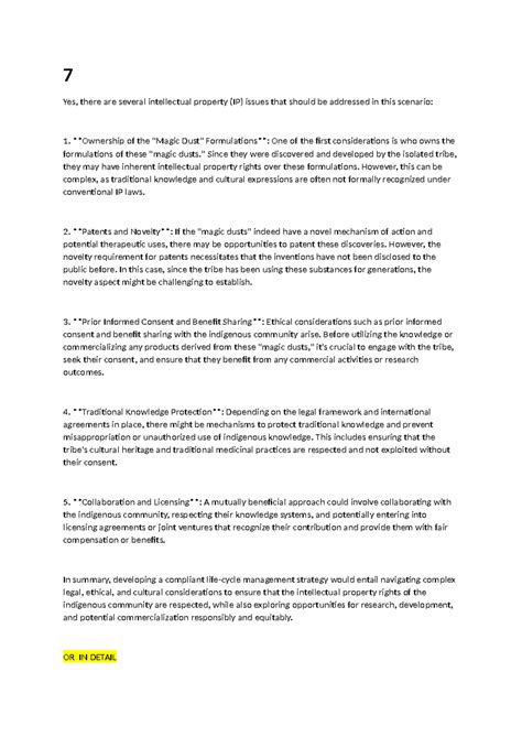 7 And 8 Ddd 7 Yes There Are Several Intellectual Property Ip Issues That Should Be