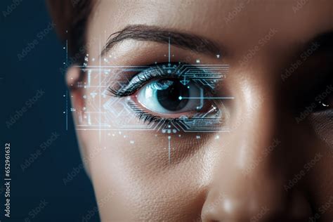 Biometric Facial Recognition With Futuristic HUD Interface Overlay Stock Photo Adobe Stock