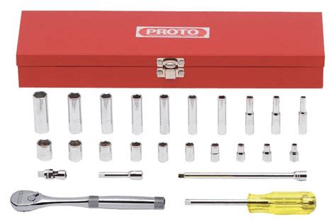Proto Socket Wrench Set Socket Size Range 316 In To 916 In Drive
