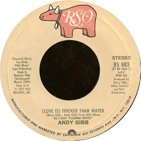Andy Gibb Love Is Thicker Than Water 1977 Pitman Pressing Vinyl