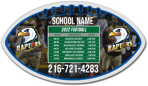 7x4 Custom Football Shape Magnets 20 Mil