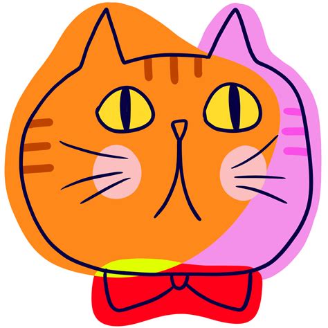 Cartoon Cute Funny Face Cat Clipart 8489404 Png
