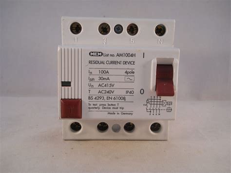 Mem 100 Amp 30ma Four Pole 100a Memshield 2 Rcd Am1004h Willrose