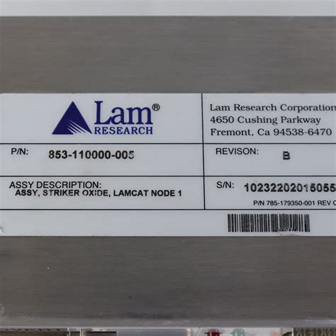Lam Research 853 110000 005 Semiconductor Equipment Suppliers