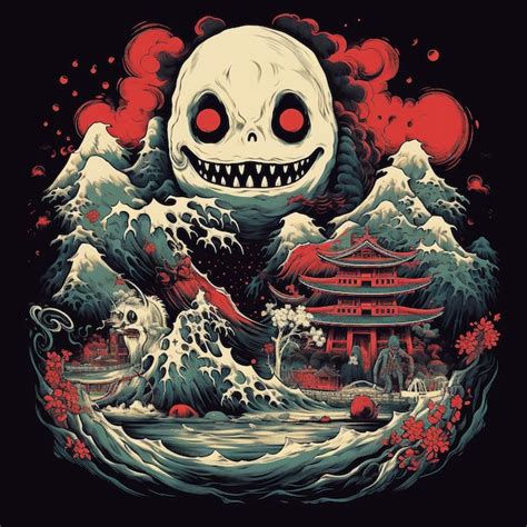Premium Photo Yokai Tshirt Design