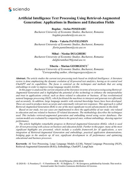 Pdf Artificial Intelligence Text Processing Using Retrieval Augmented