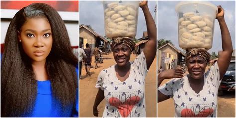 Mercy Johnson Prays For Mums As She Plays Role Of Fufu Seller On Set