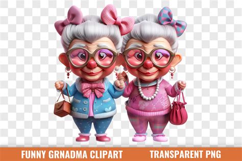 Funny Old Ladies Clipart Graphic By Craftart · Creative Fabrica