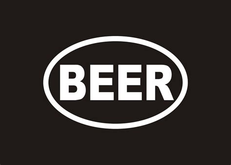 Beer Vinyl Oval Decal Beer Decal Beer Sticker Oval Beer Decal Oval