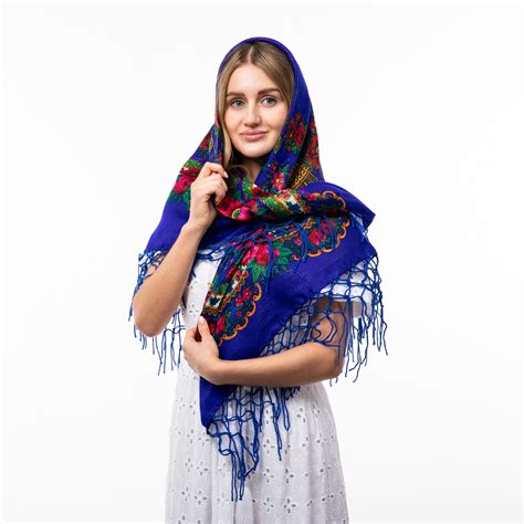 Купить Українська хустка з люрексом 110х110см Синя цена 399 ₴ — Prom Ua Id 1769425931