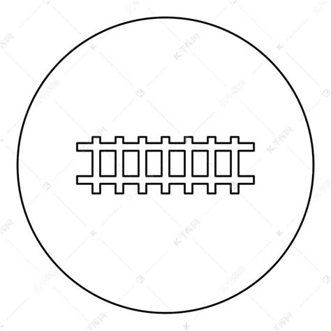 rail rails railroad railway train track icon in circle round black color vector illustration