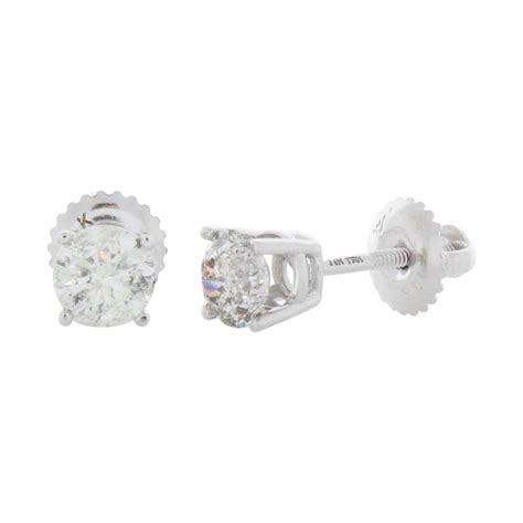 20 Carat Total Weight Round Diamond Stud Earrings For Sale At 1stdibs
