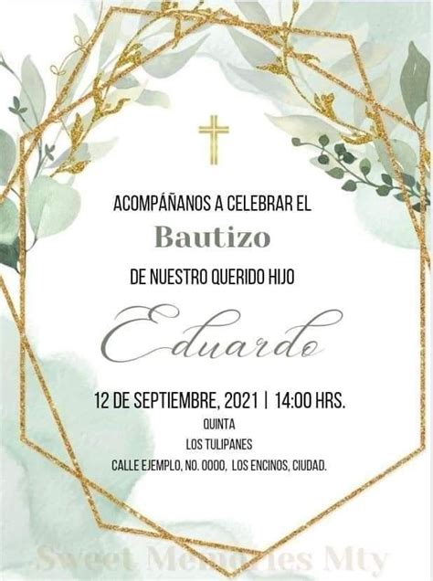 Pin De Estefania Pernia En Bautizo Tarjeta Invitacion Bautismo