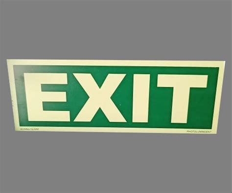 Mild Steel Rectangular Exit Sign Board For Commercial Board Thickness Mm At Piece In