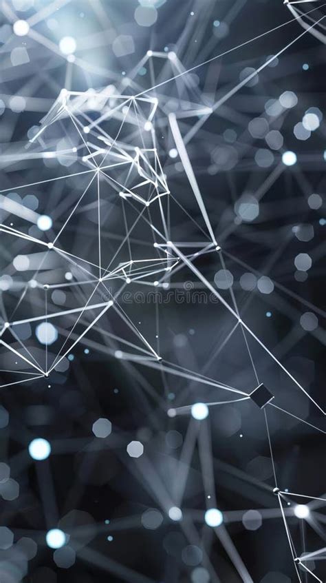 Illustration 3d Model Futuristic Network Of Interconnected Geometric