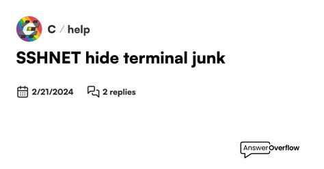 Sshnet Hide Terminal Junk C