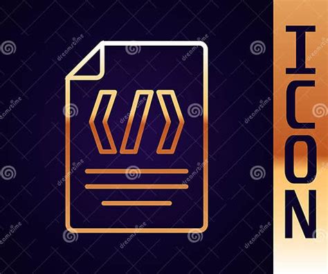 Gold Line Binary Code Icon Isolated On Black Background Vector Stock Vector Illustration Of