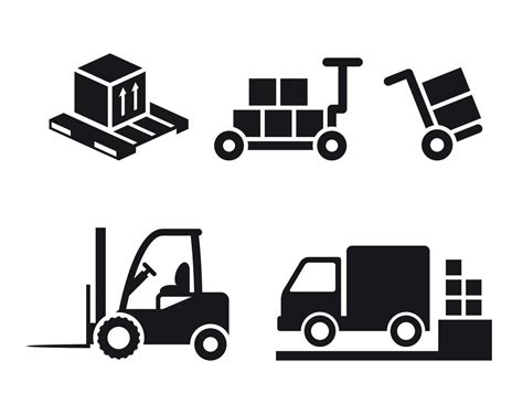 warehouse icons loading and unloading of goods 17735086 vector art at