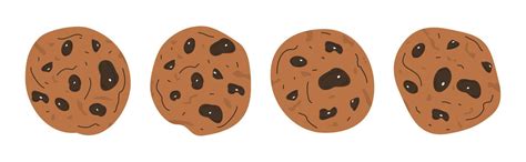 Set Chocolate Chip Cookies Vector 41325288 Vector Art At Vecteezy