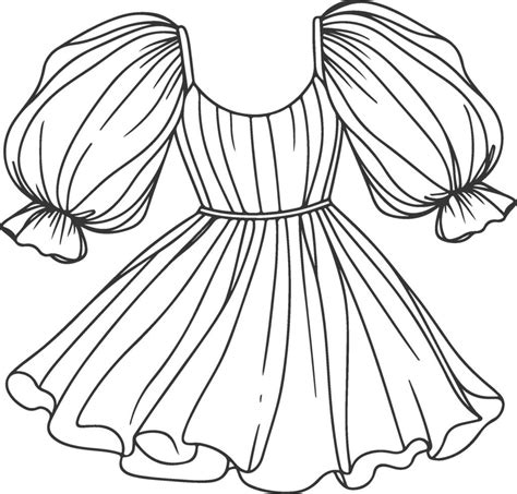 Puff Sleeve Dress Technical Fashion Illustration Mini Dress Fashion Flat Technical Drawing