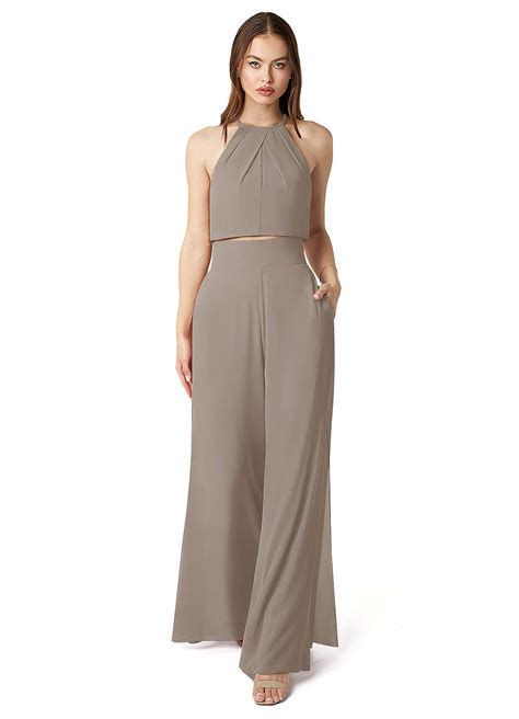 Azazie Kenzi Jumpsuit Taupe Bridesmaid Dresses Azazie