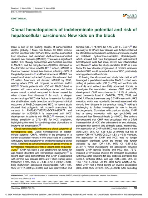 hep clonal hematopoiesis of indeterminate potential and risk of