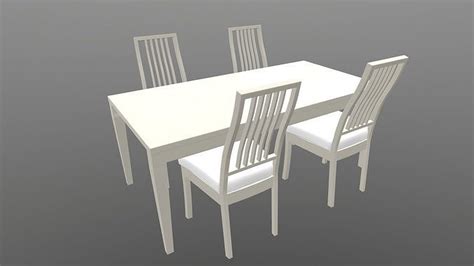 Dining Table 4 Seater 3d Model Cgtrader