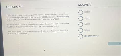 Solved QUESTION ©ANSWERCarter and Jones form a partnership, | Chegg.com