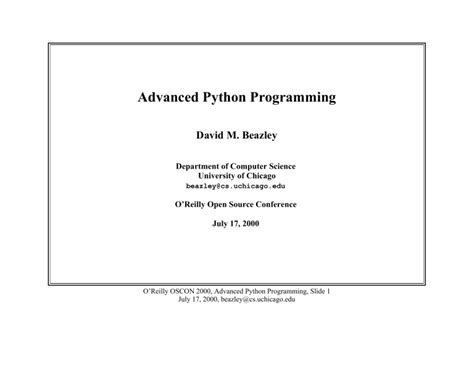 Advanced Python Programming