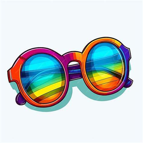 Premium Ai Image Abstract Rainbow Sunglasses On White