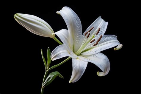 Premium Ai Image Gorgeous Lily Against Dark Backdrop