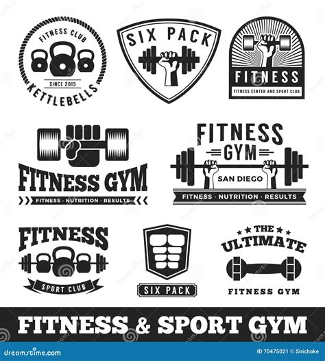 Set Of Fitness Gym And Sport Club Logo Emblem Stock Vector Image