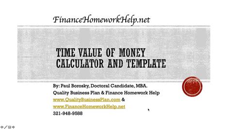 Time Value Of Money Excel Template