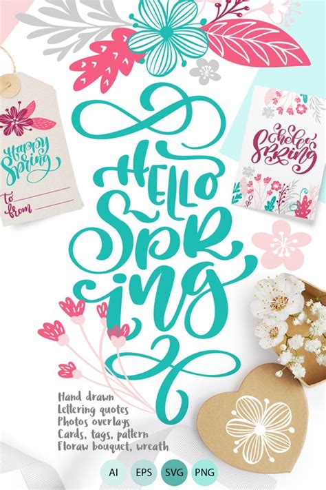 Spring Vector Lettering And Floral Greeting Card