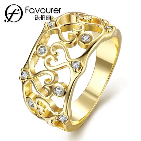 화이트로즈 골드 컬러 반지 여성을위한 결혼식 잔치 보석 유행 여자 친구 선물rose Gold Plated Ringgold