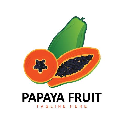 Papaya Logo Design Vitamin Fruit Vector Fruit Product Brand