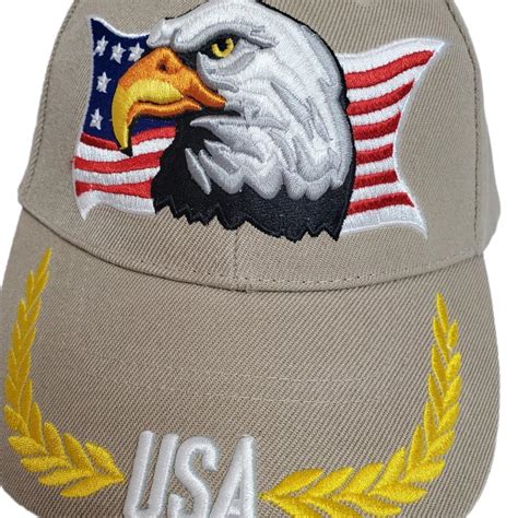 Tan American Flag Bald Eagle Embroidered Depop