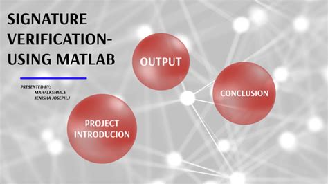 SIGNATURE VERIFICATION USING MATLAB By MAHALAKSHMI S 21ECR050 On Prezi