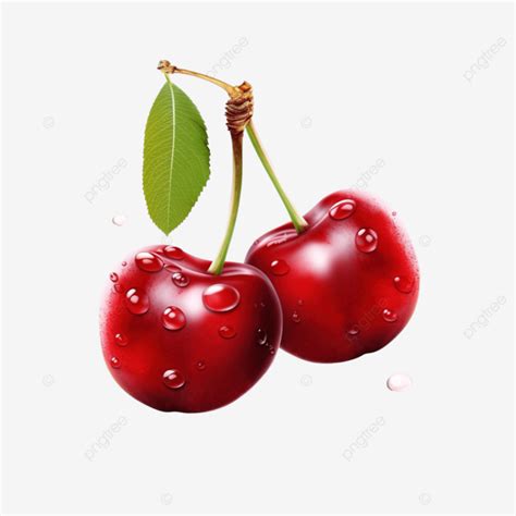 Cerezas Rojas Frescas Aisladas Generativa Ai Png PNG Cereza Rojo