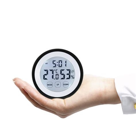 درجات الحرارة الرقمية ورطوبة جهاز التنبيه على مدار الساعة شاشة Lcd مع