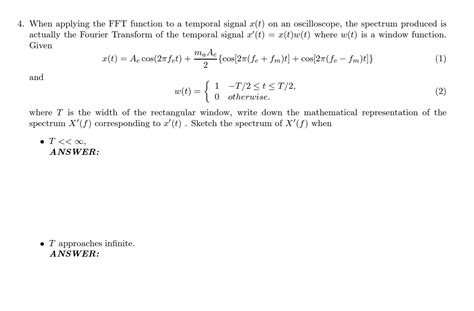 4 When Applying The Fft Function To A Temporal