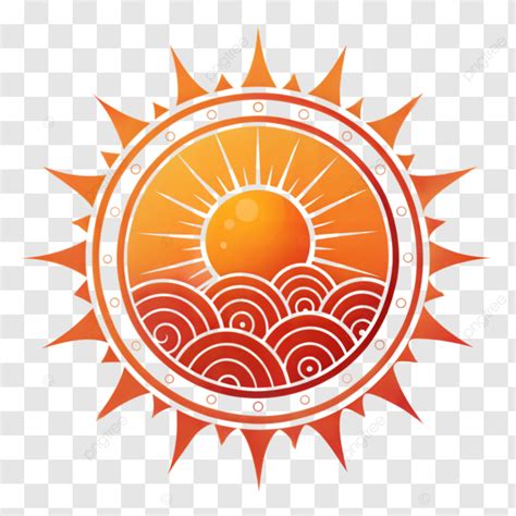 Stylized Sun And Wave Design A Geometric Illustration Sun Design Wave