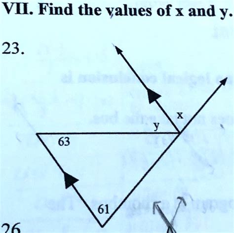 Solved How Do I Find X And Y Vii Find The Values Of X And Y 23 63 61 26