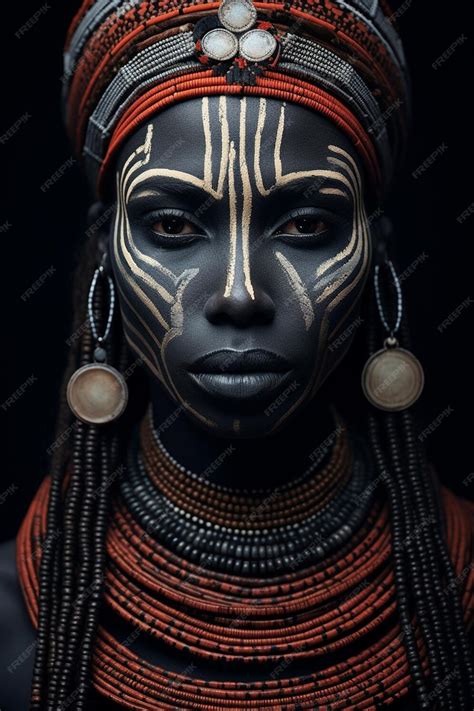Premium Ai Image Beautiful Oromo Ethiopian Women Gold Black Red White