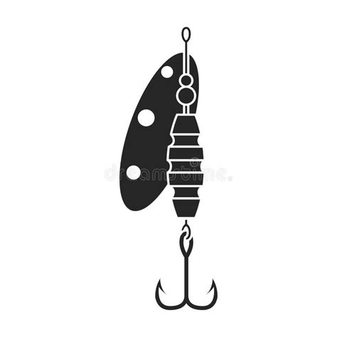 Icono Vectorial De Anzuelo Iconnegro Aislado En El Fondo Blanco