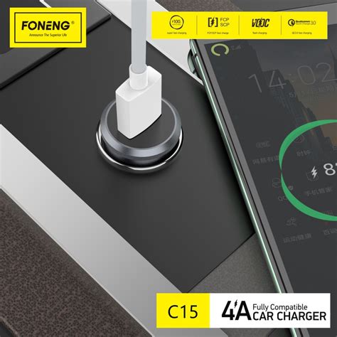 Adaptér Do Auta Foneng C15 Usb 20w 4a Stříbrný Promobily Cz