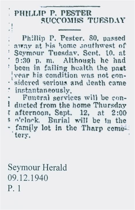 Philip Paul Pester 1858 1940 Find A Grave Memorial