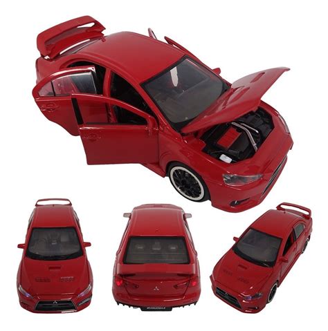 Carro Mitsubishi Lancer Evolution X Brinquedo Vermelho Parcelamento Sem Juros