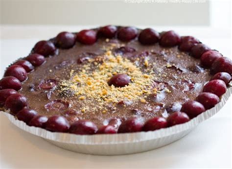 Vegan Chocolate Cherry Pudding Pie Fait No Bake